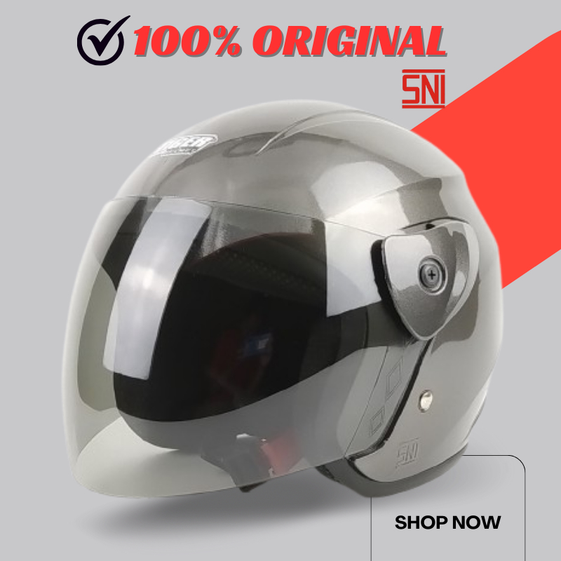 Jual Helm Motor Standart Half Face SNI Evo Evolution Polos Solid Pria ...