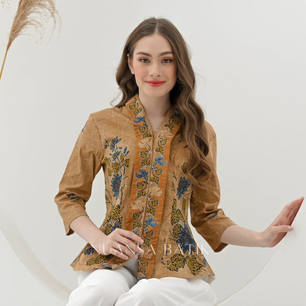 Jual Nuansa Batik Blouse Batik Model Kutu Baru Lengan 7/8 Bahan Katun ...