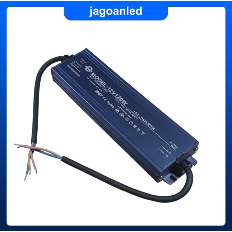 Jual Trafo Adaptor Waterproof 12V 10A LED Driver Slim 120W 120 Watt ...