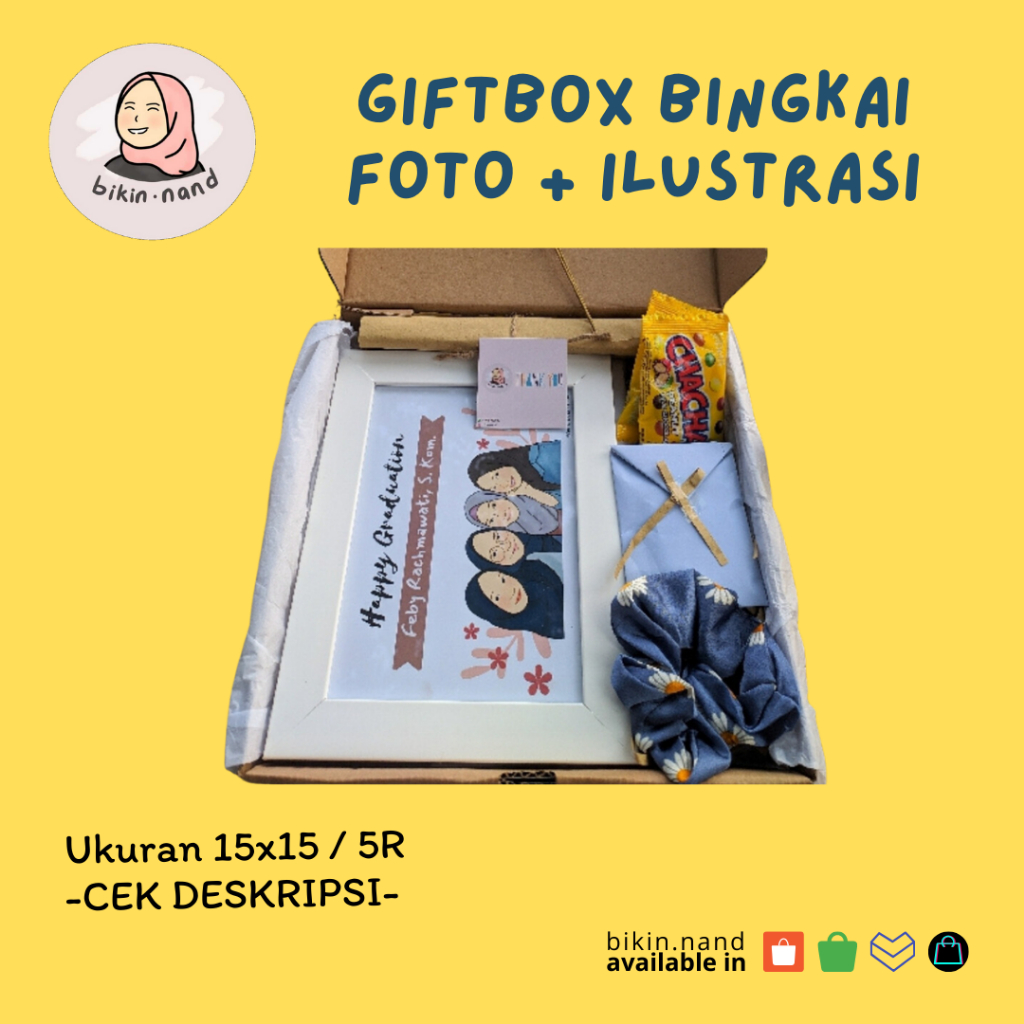 Jual GIFT BOX FRAME/BINGKAI FOTO+CUSTOM ILUSTRASI (Hadiah untuk ...