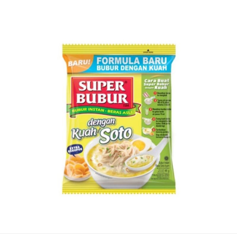 Jual Super Bubur Bubur Instan Rasa Kuah Soto 1 Renceng isi 5 Sachet ...