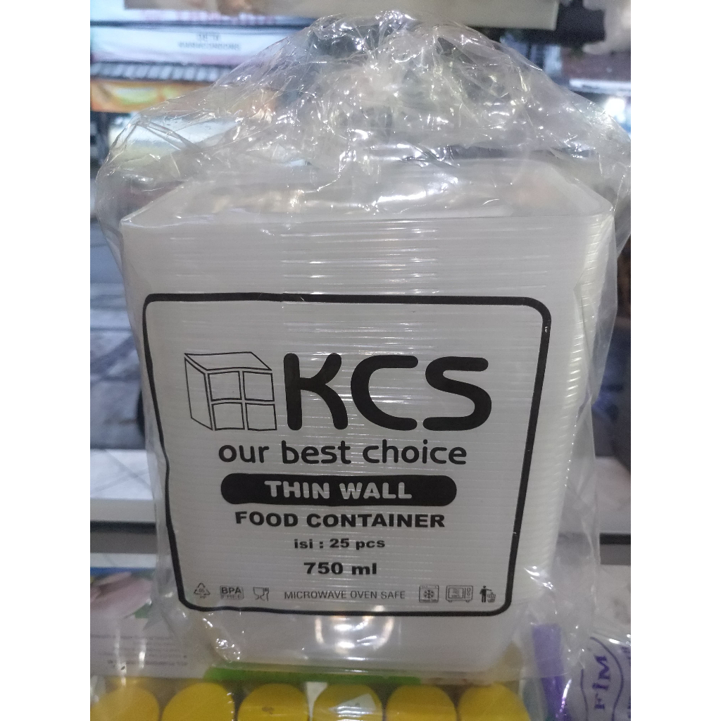 Jual THINWALL KCS 750ML KONTAINER PLASTIK WADAH MAKANAN KOTAK PERSEGI ...