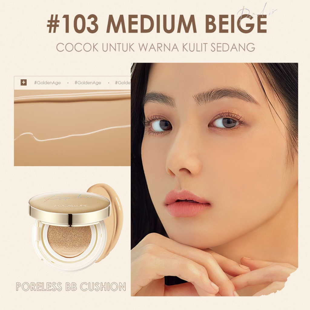 Jual BPOM FOCALLURE #GoldenAge Poreless BB Cushion Full Coverage Foundation | Shopee Indonesia