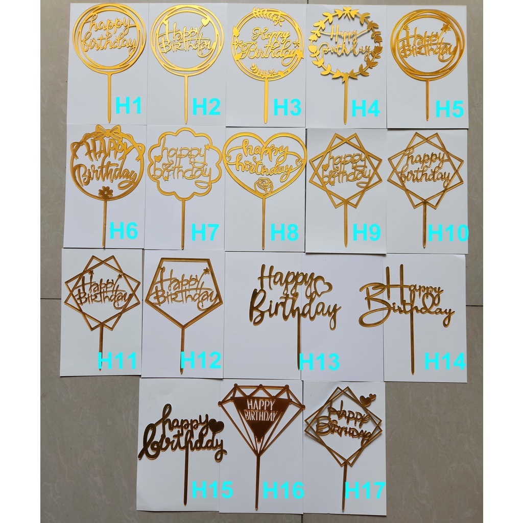 Jual Cake Topper Acrylic HBD / Topper Kue Akrilik Happy Birthday / Cake ...
