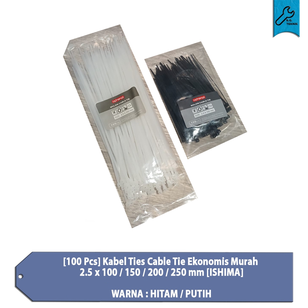 Jual [ ISI 100 PCS ] Kabel Tis / Cable Ties Berkualitas Ukuran 2.5 x ...