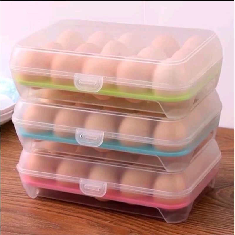 Jual Box telur isi 15, box telur plastik,egg box container | Shopee ...