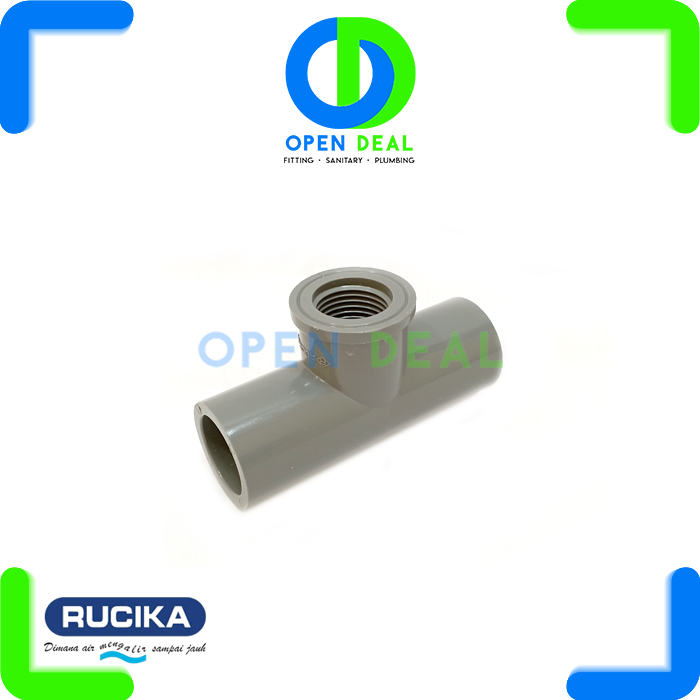 Jual Fitting PVC Rucika Tee Drat Dalam Aw 1/2 - Faucet Tee | Shopee ...