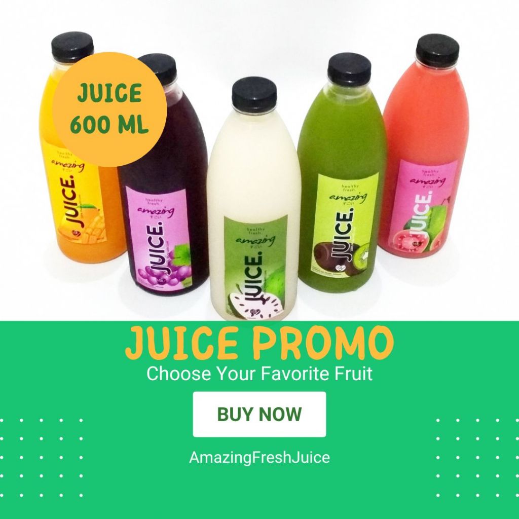 Jual Jus Buah 600 ml Fresh Juice Botol Apel Jeruk Jambu Mangga Kiwi ...