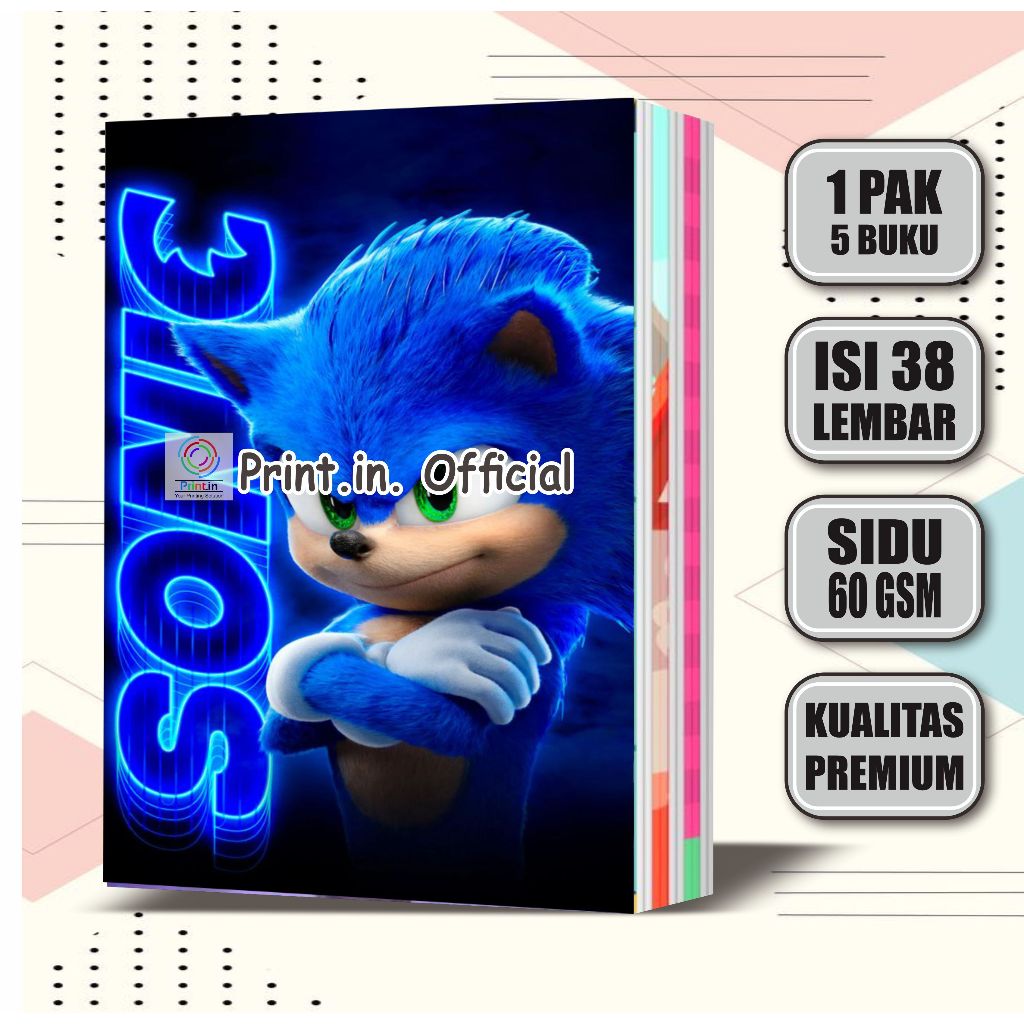 Jual Buku Tulis Custom Sonic 38 Lembar / Buku Tulis Sekolah | Shopee ...
