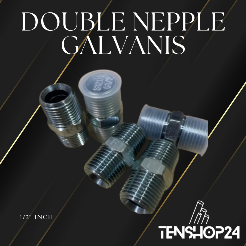 Jual Double Nepple (Nipple) Galvanis 1/2" Inch Sambungan Pipa Galvanis ...