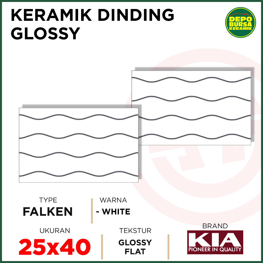 Jual Keramik Dinding 25x40 FALKEN WHITE -KIA- Glossy&Flat | Shopee ...