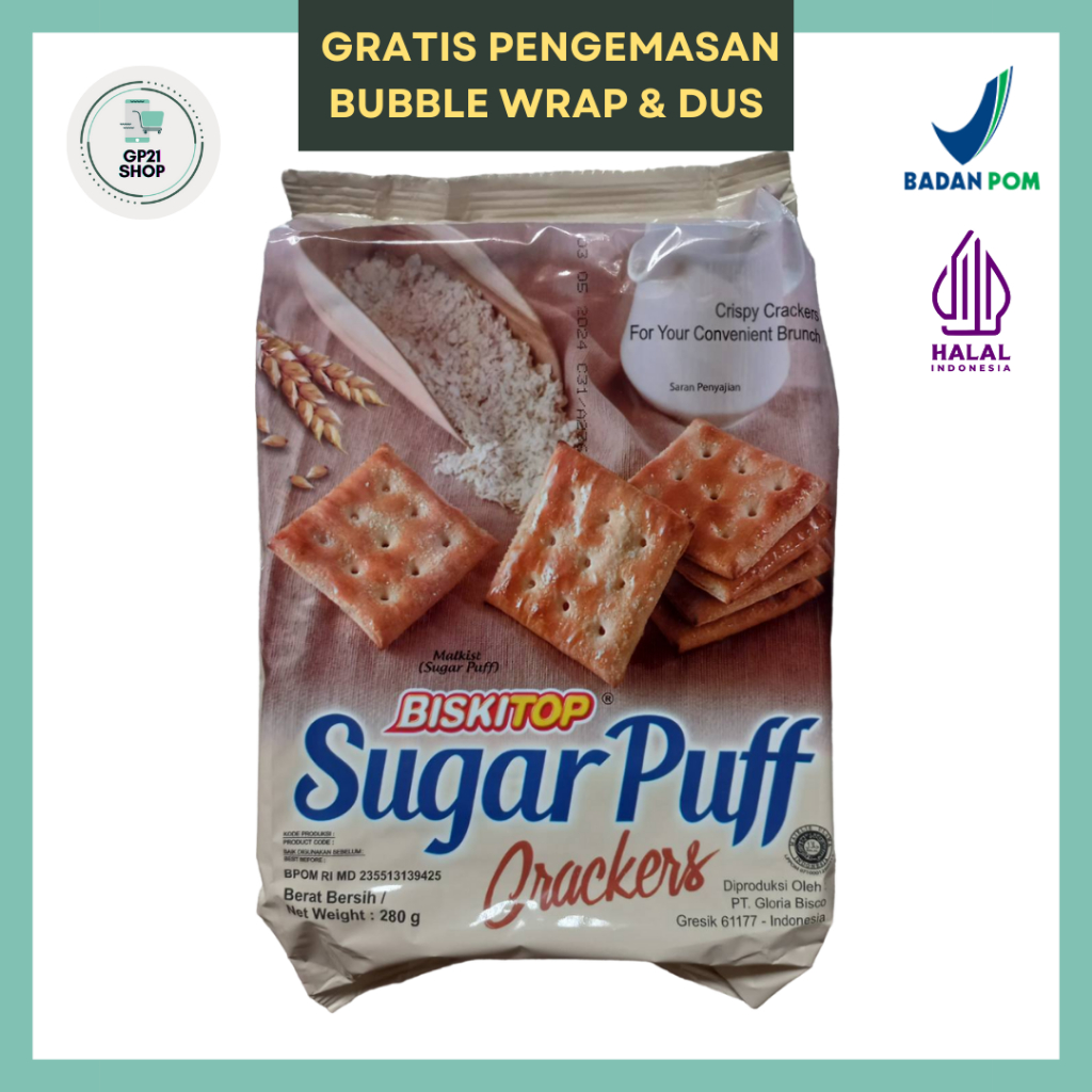 Jual Biskitop Sugar Puff Crackers 280gr - Biskuit Renyah Snack Cemilan ...