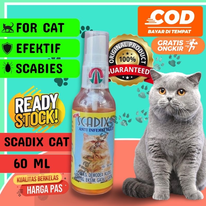 Jual Scadix Cat Spray 60 ML- Obat jamur kucing Anti Infeksi Kulit ...