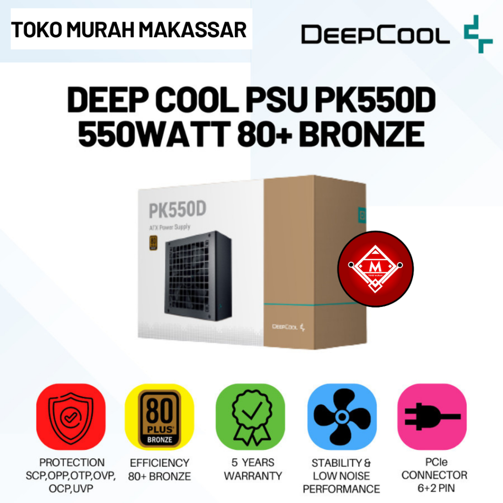 Jual DEEP COOL POWER SUPPLY PK550D 550WATT 80+ BRONZE / PSU16-DEE ...