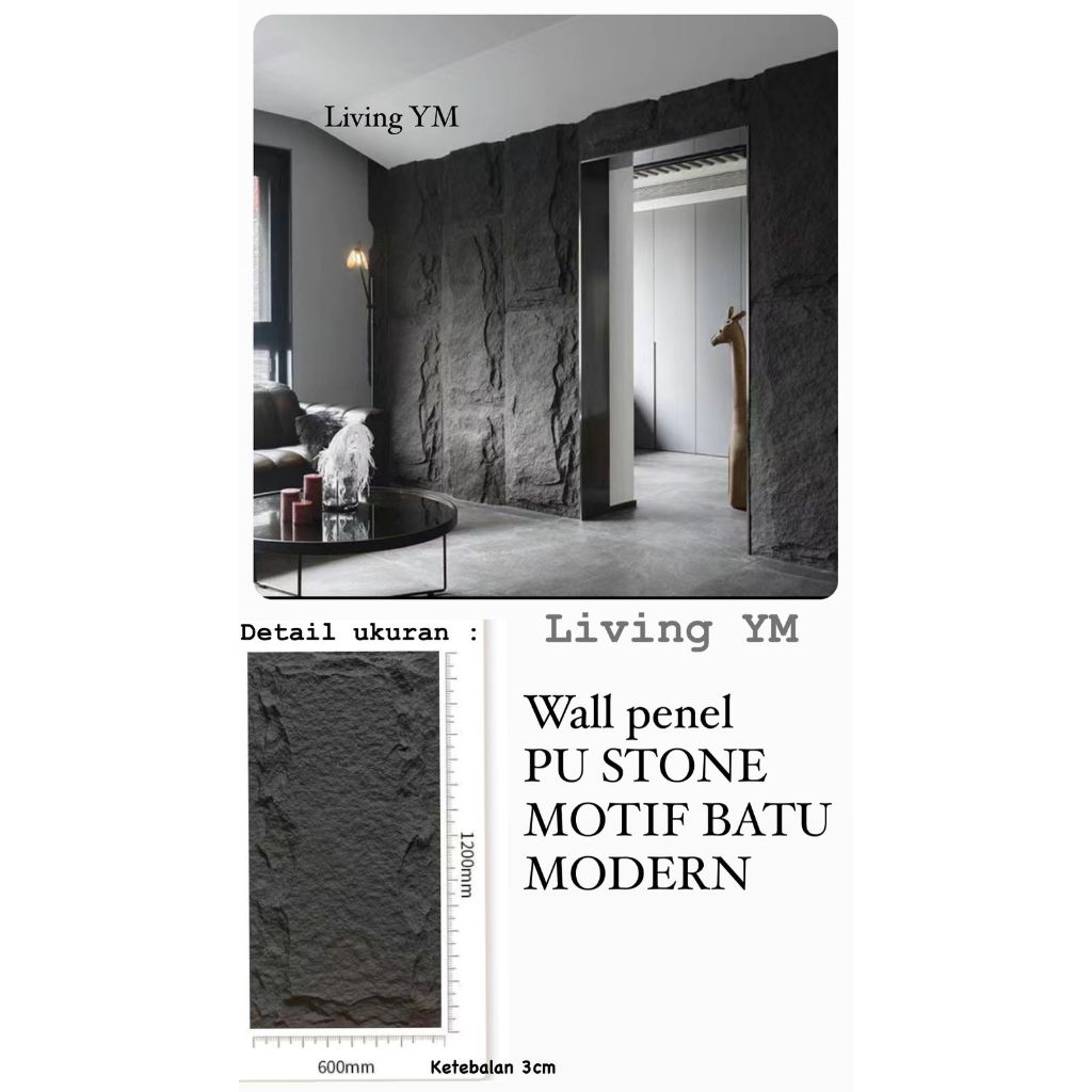 Jual WALL PU Stone Rock Panel Polyurethane ukuran 1.2m x 60cm Wallpanel ...