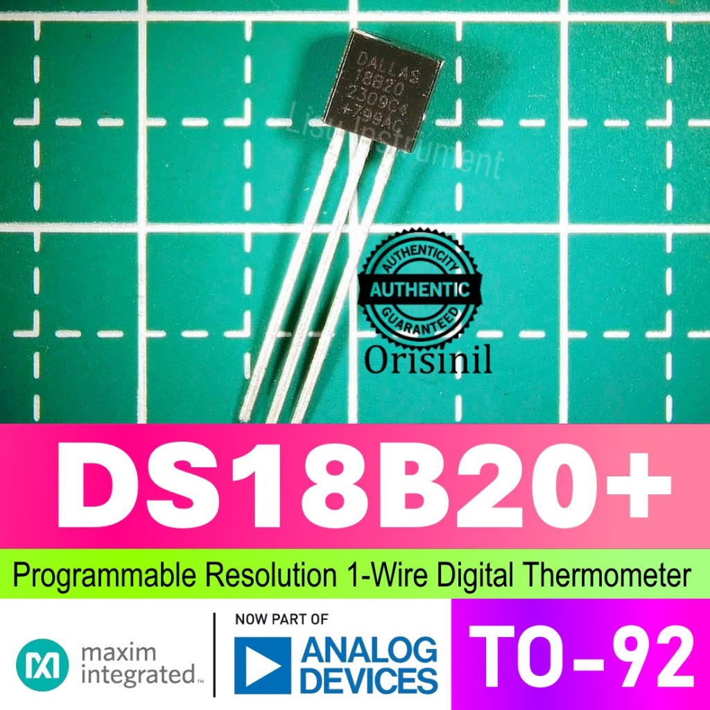 Jual DS18B20+ Programmable Resolution 1-Wire Digital Thermometer 18B20 ...