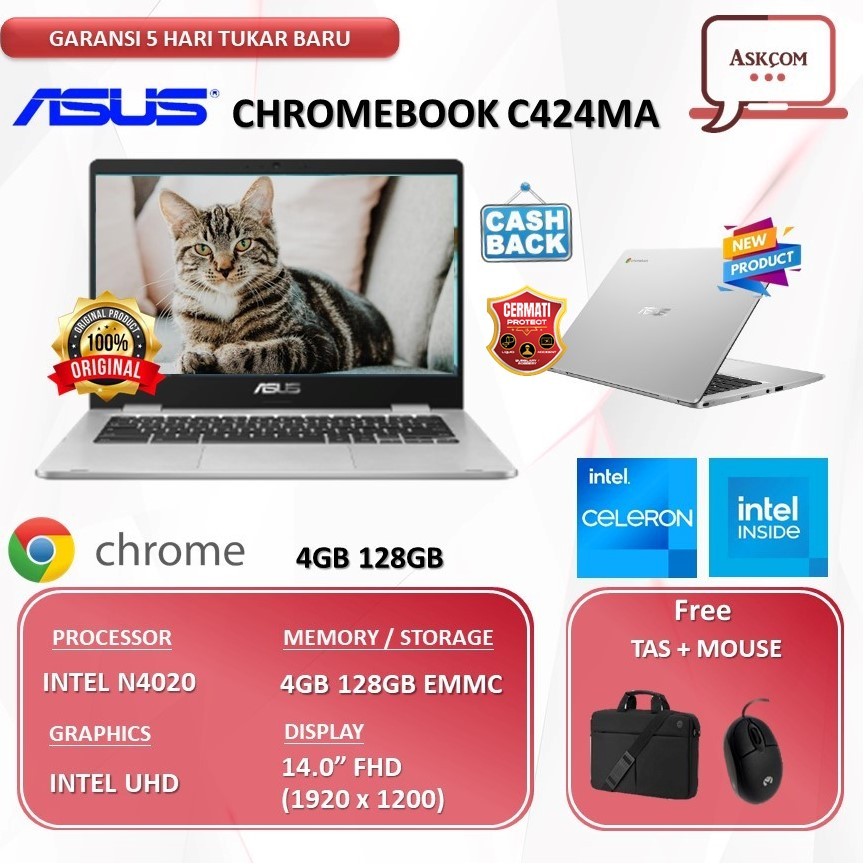 Jual Laptop Asus Chromebook C424MA N4020 4GB 128GB 14.0FHD | Shopee ...
