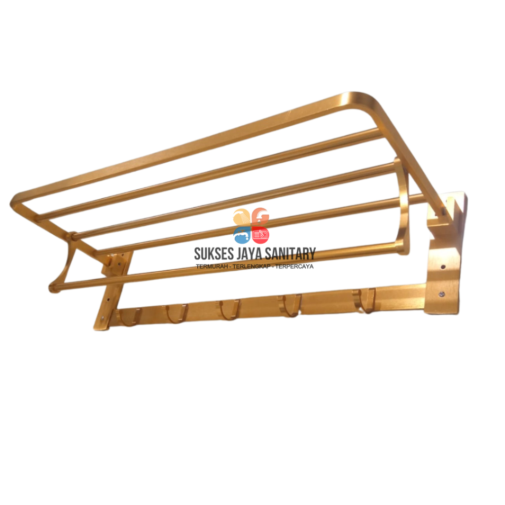 Jual Rak handuk 5 baris lipat Black Gold Rose Gold / Full stainless ...