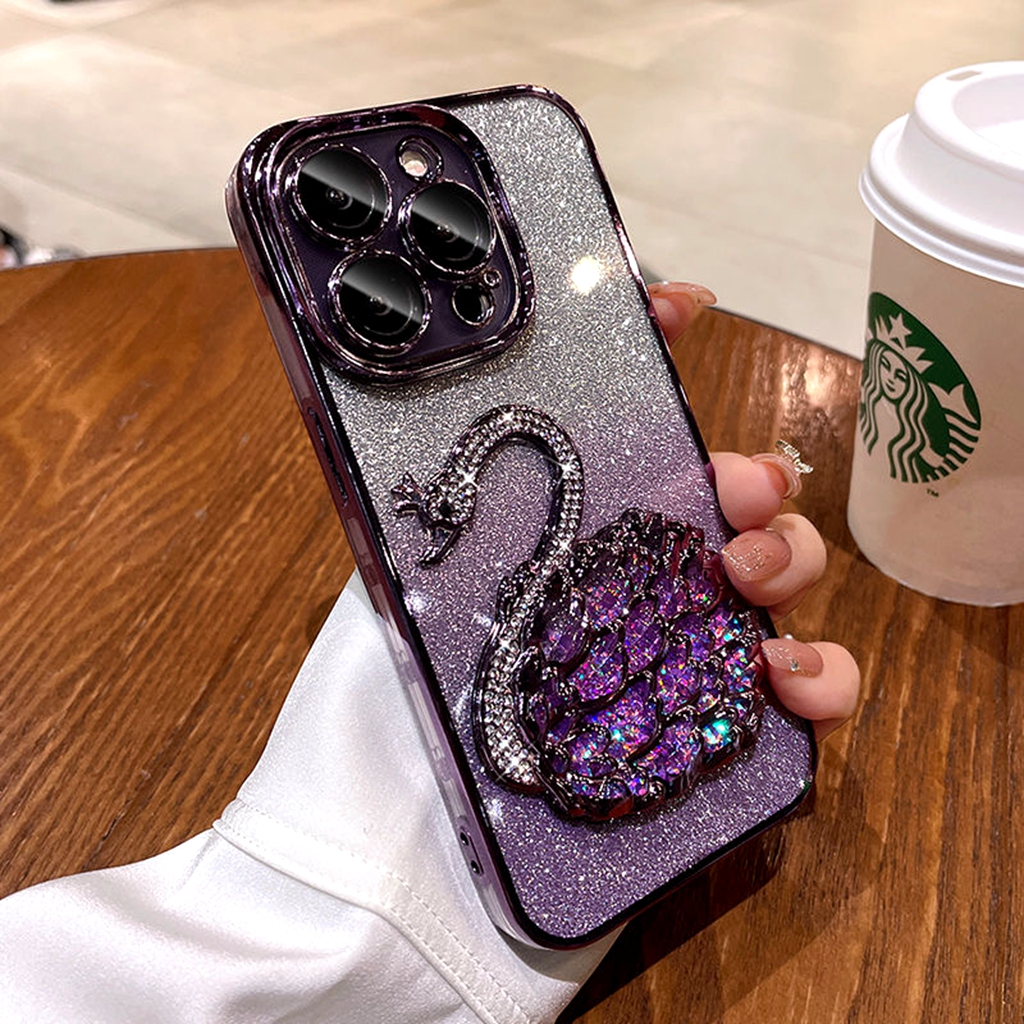 Jual Quicksand Swan Glitter Case iPhone 11 12 13 14 15 Pro Max plus ...
