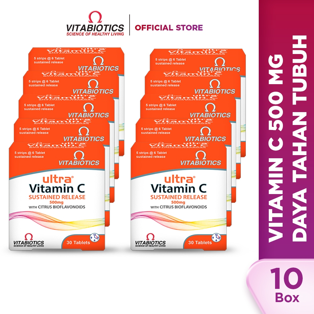 Jual Paket Vitabiotics Ultra Vit C 500mg 10x30 Tablet - Daya Tahan ...