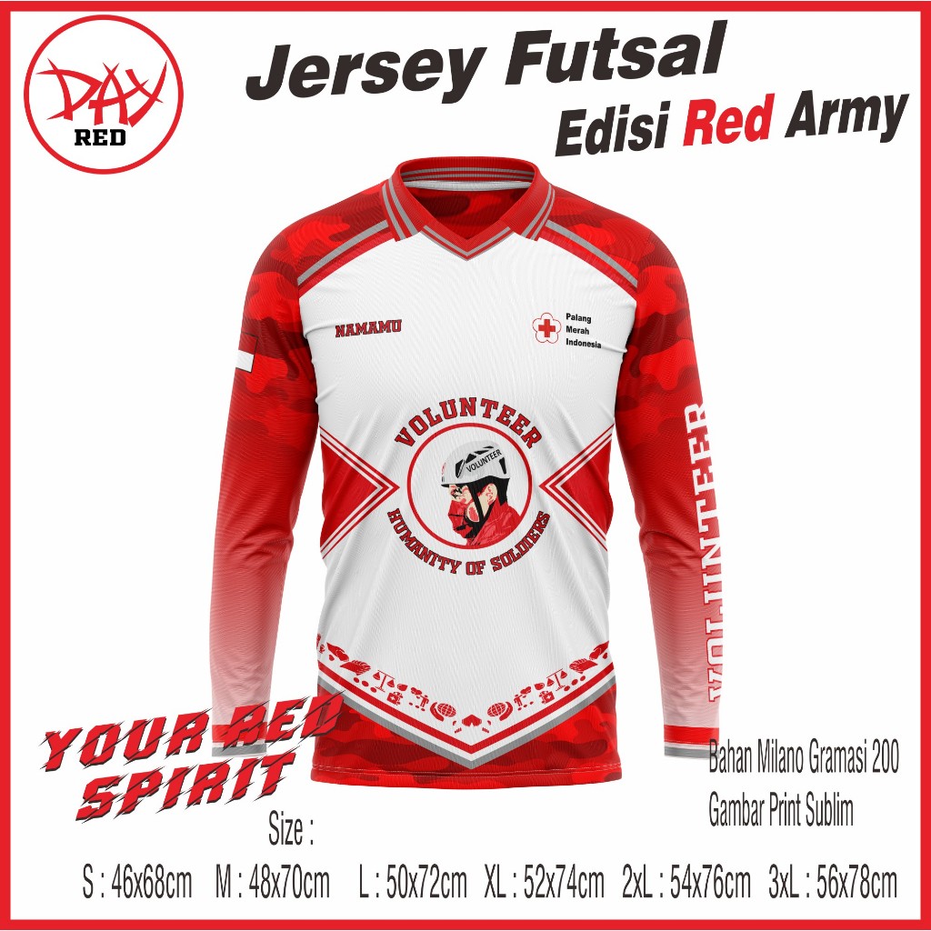 Jual Jersey PMI - PMR Edisi ARMY RED | Shopee Indonesia