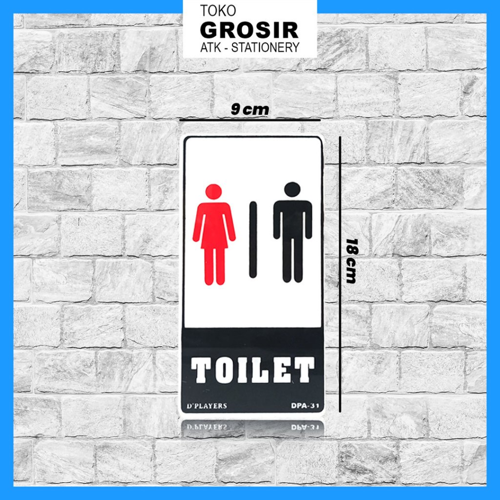 Jual Papan Tanda Toilet Akrilik / Signage WC Cafe / Sign Penunjuk D ...