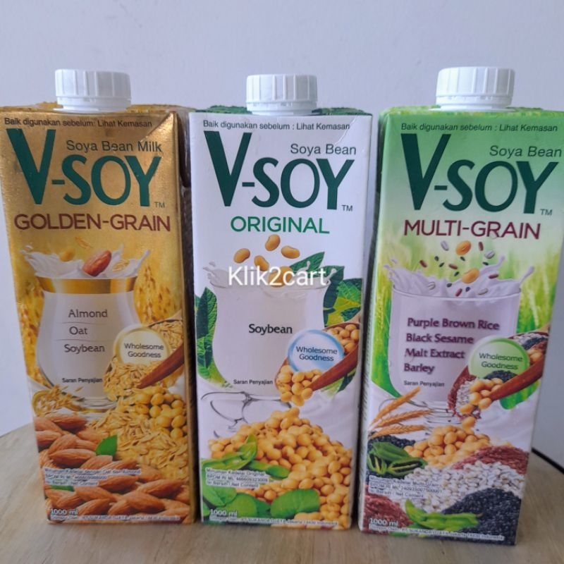Jual V soy 1 liter / V-soy 1L / susu kedelai / soy milk / original ...