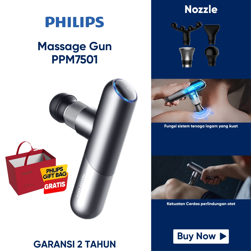 Jual Philips Massager PPM7501 Fascial Gun Muscle Massager Kecil Bahu ...