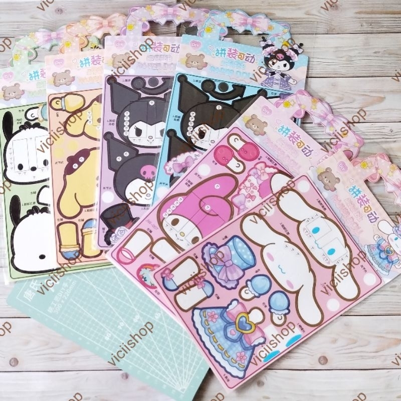 Jual Mainan DIY Paper Doll/Mainan Buat Sendiri Puppet Doll Karakter ...