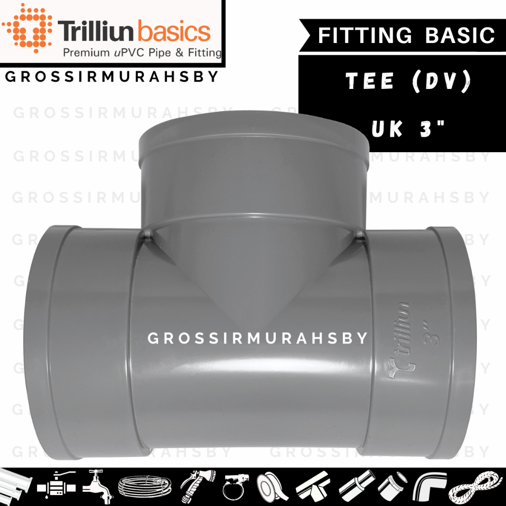 Jual TEE 3 INCHI TRILLIUN - T TIGA CABANG SAMBUNGAN PARALON PIPA PVC - TEE 3" | Shopee Indonesia