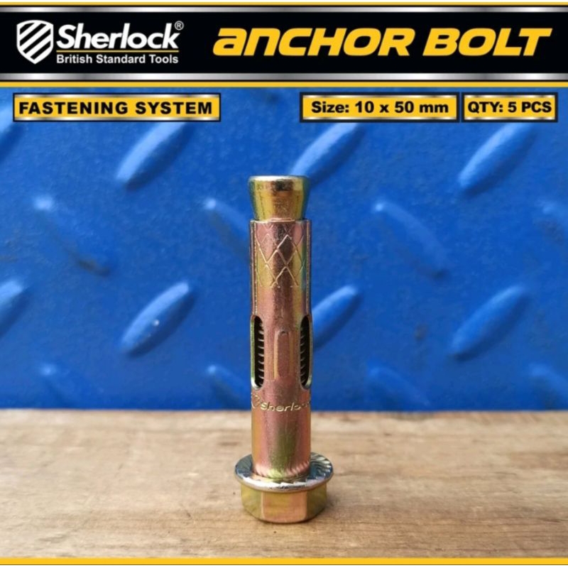 Jual Angkur Baut Anchor Bolt Dinding Beton Sherlock 10 x 50 mm (isi 5 ...
