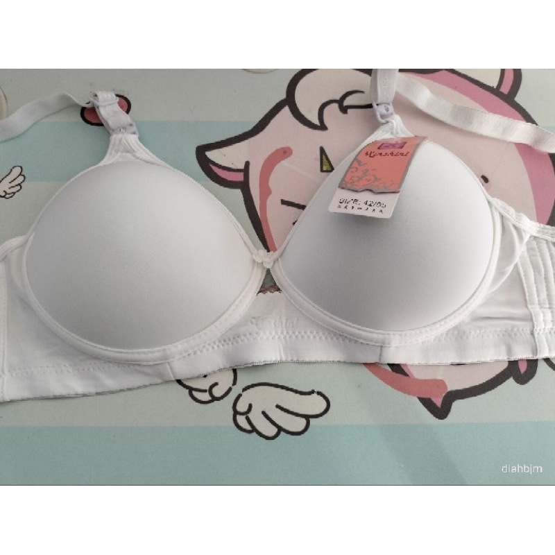 Jual KINSHINI BH PUTIH BUSA TIPIS CUP B/BESAR 36,38,40,42 TANPA KAWAT ...