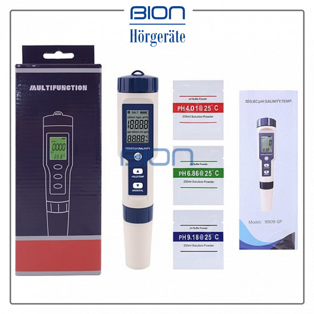 Jual BION EZ-9909 5in1 Alat Cek Kualitas Air PH TDS EC Suhu Salinity ...