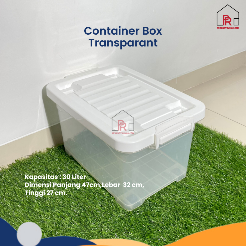 Jual Container Box Roda Bening Putih Hyper / Tempat Penyimpanan / Box ...