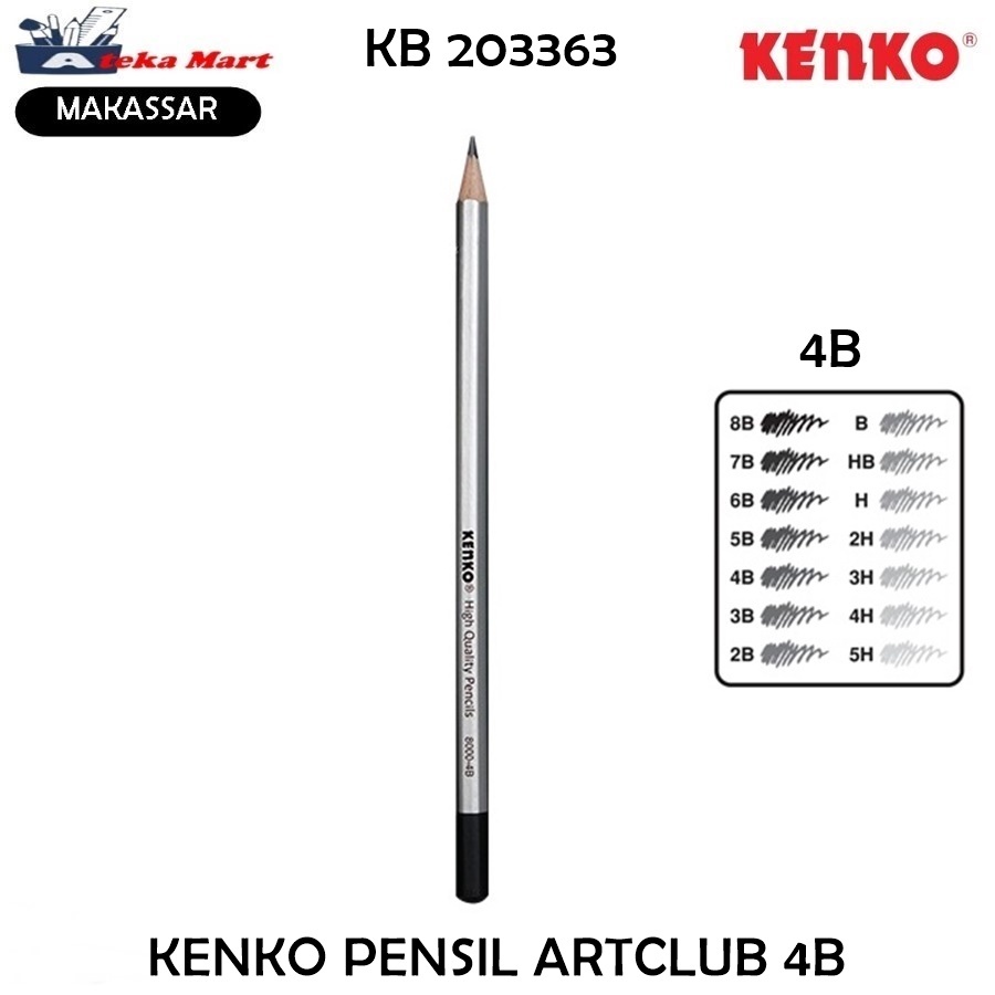 Jual [PCS] KENKO PENSIL ARTCLUB SERI B DAN H DRAWING PENSIL GAMBAR ...