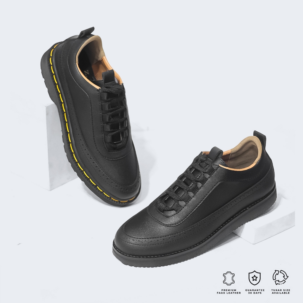 Jual Sepatu Boots Pria Docmart Casual Wing Brogue Hitam - Brygan ...