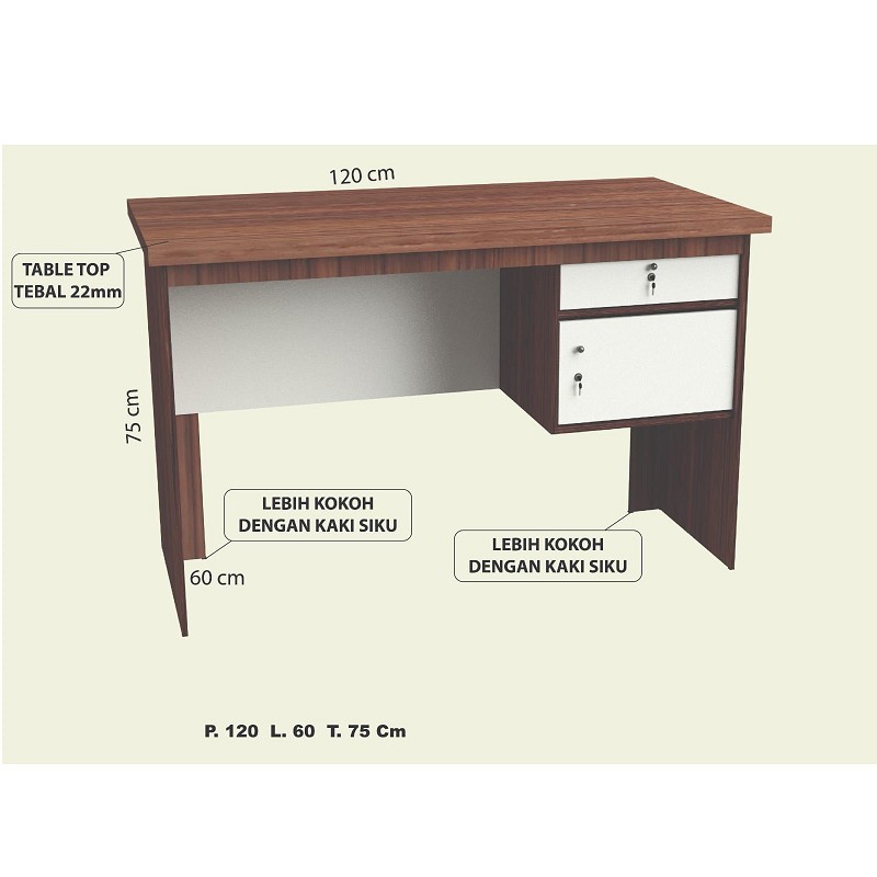 Jual Meja Kerja Uk.120 x 60 cm | Meja Tulis | Meja Kantor | Shopee Indonesia