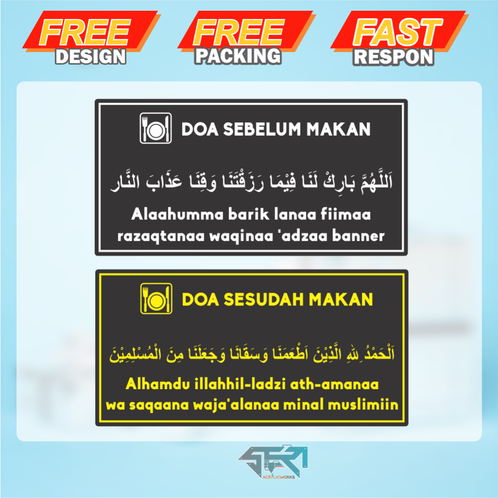 Jual Papan Sign Doa Sebelum Dan Sesudah Makan Anak Hafalan Doa Pendek ...