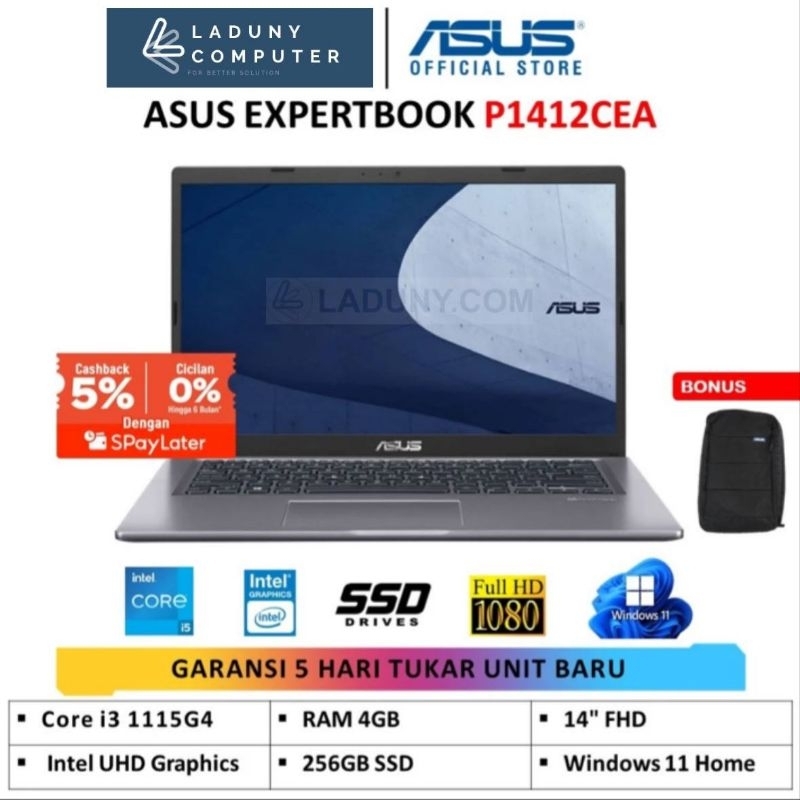 Jual Laptop ASUS P1412CEA i3/4GB/256GB/W11 | Shopee Indonesia