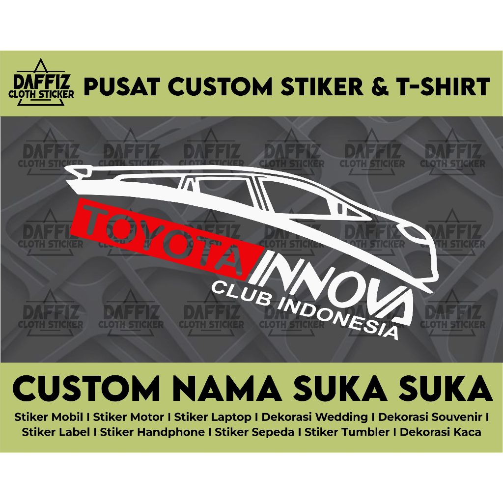Jual Stiker Cutting Toyota Innova Club Indonesia | Stiker Cutting ...