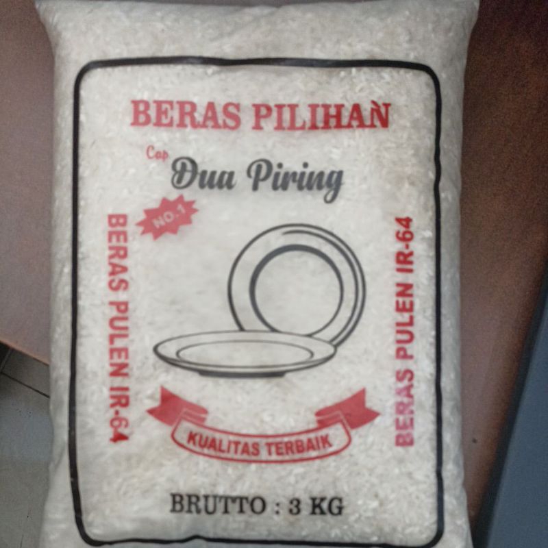 Jual Beras 3kg cap dua piring | Shopee Indonesia