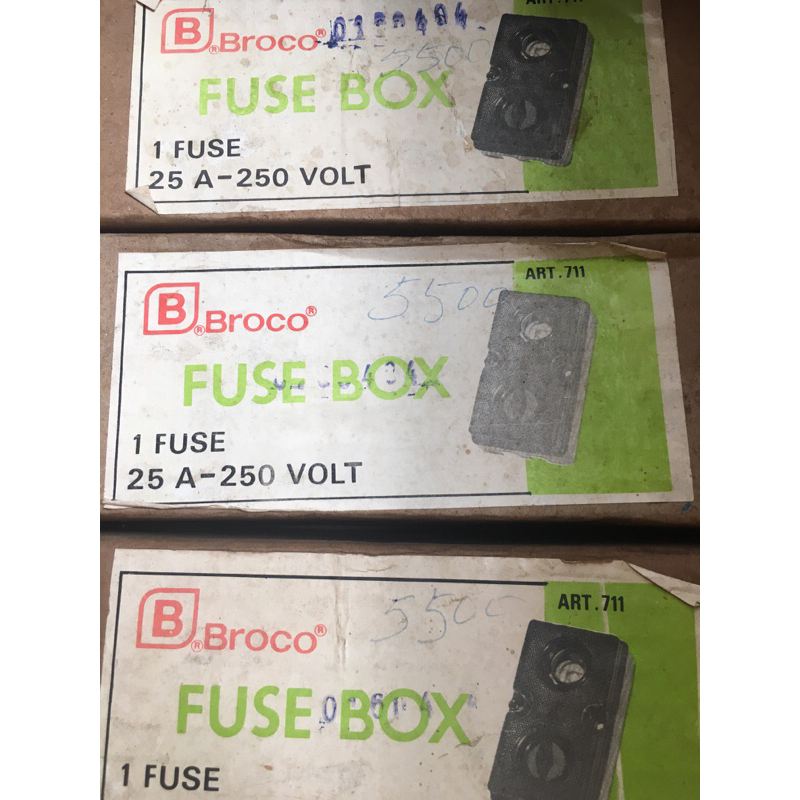 Jual BROCO Fuse Box Rumah Sekring 711; 25A-250V- NOS JADUL | Shopee ...