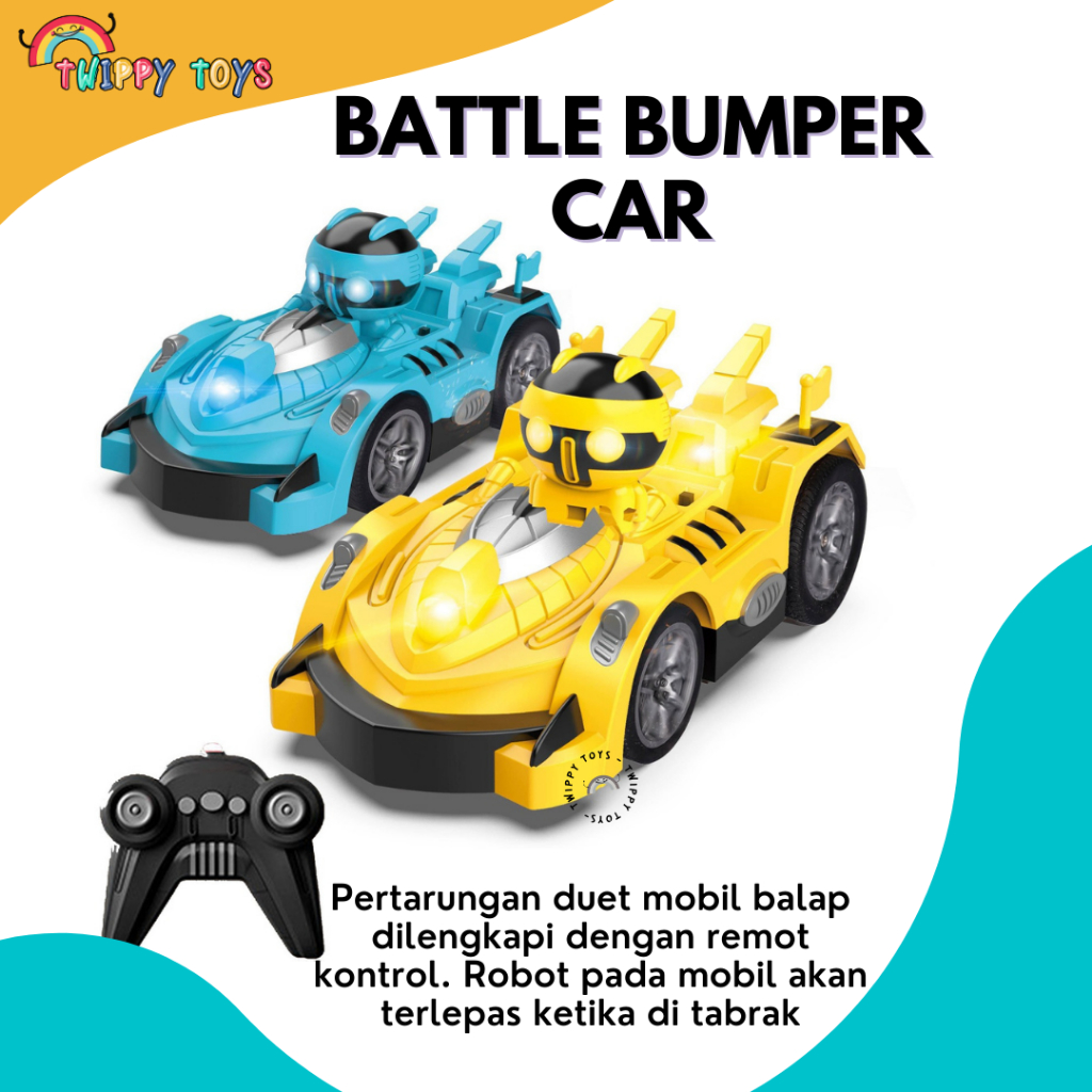 Jual mainan remot kontrol battle bumper car twin pack 2 pc mobil ...