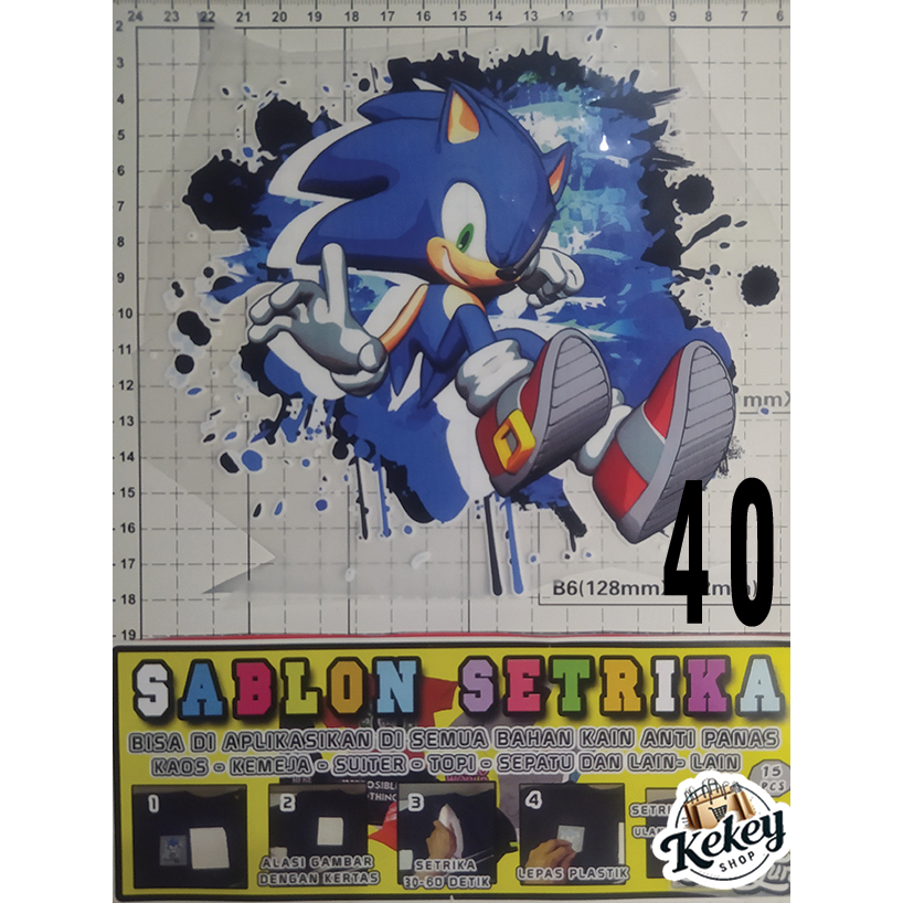 Jual SABLON SETRIKA SONIC DAN SUPERMARIO UKURAN 15 CM SAMPAI 17 CM ...