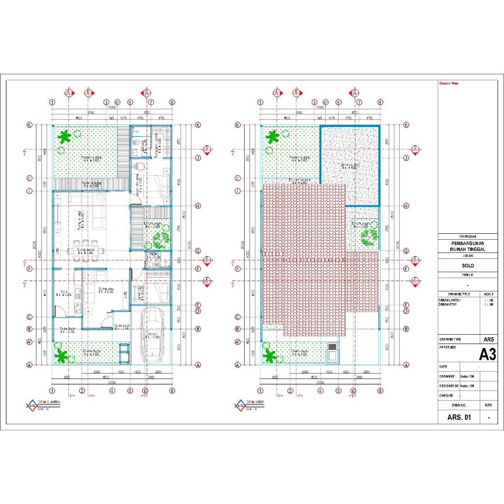 Jual Jasa desain gambar Denah Lay Out Rumah Tinggal, Kos, Pabrik, dan ...