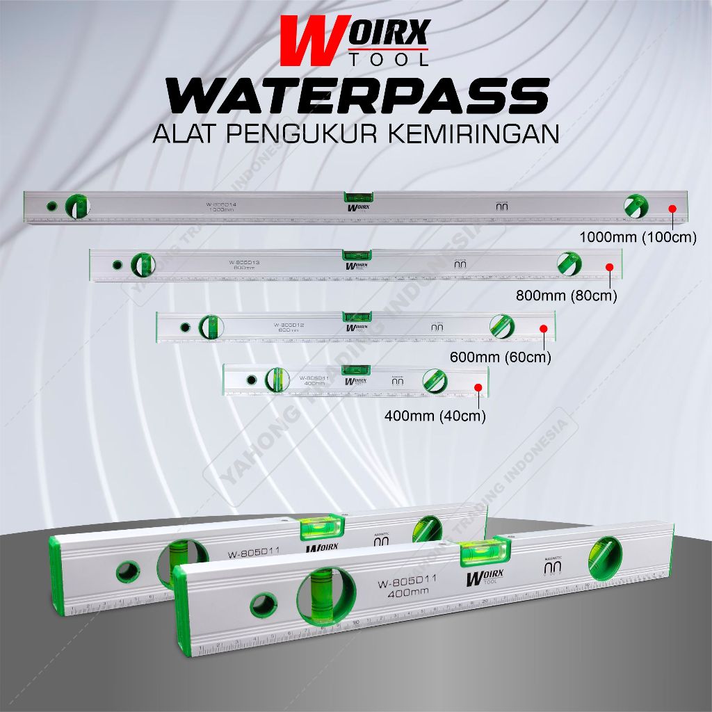 Jual Waterpass Aluminium Waterpas Magnetic 400 600 800 1000mm WOIRX ...