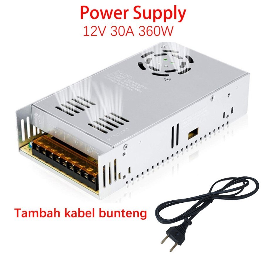 Jual Power Supply Switching 12V 30A 360W PSU Kipas CCTV Original Travo PS | Shopee Indonesia