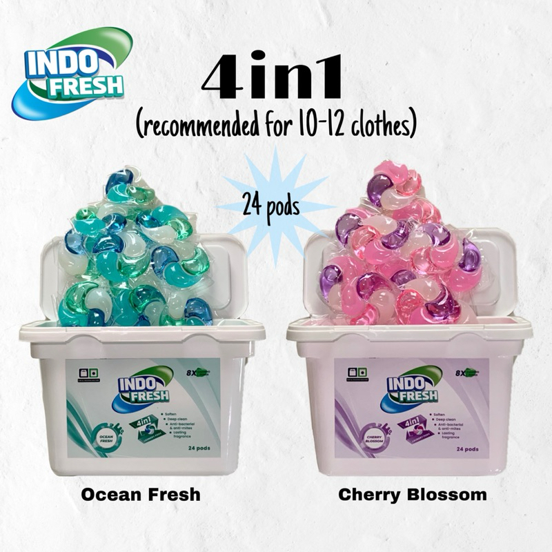 Jual INDOFRESH Laundry Pods 4in1 (isi: 24 pods) Kapsul Detergent ...