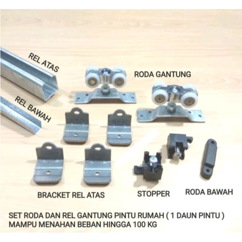 Jual Set Roda dan Rel Pintu Rumah Geser / Sliding Gantung J3 / A3 Tebal ...