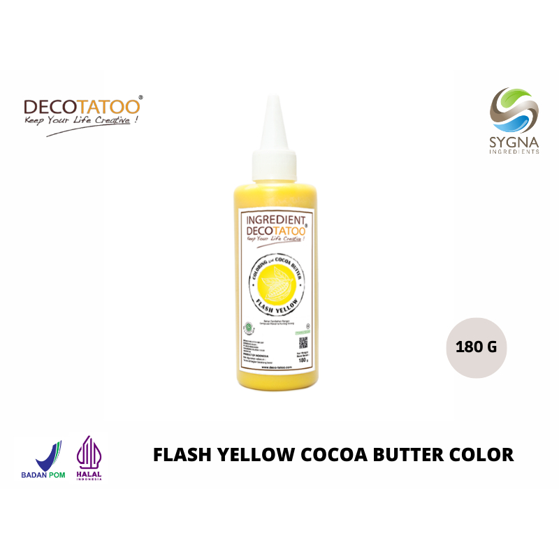 Jual Food Coloring Decotatoo - Flash Yellow Cocoa Butter Color 180 gr ...